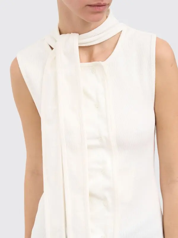 LEMAIRE Sleeveless Cotton Blend Top - Milk