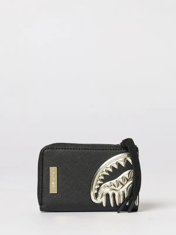 SPRAYGROUND Gold And Dangerous Saffiano Faux Leather Wallet - Black