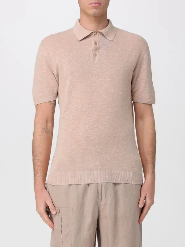 BLAUER. Linen And Cotton Polo Shirt - Beige