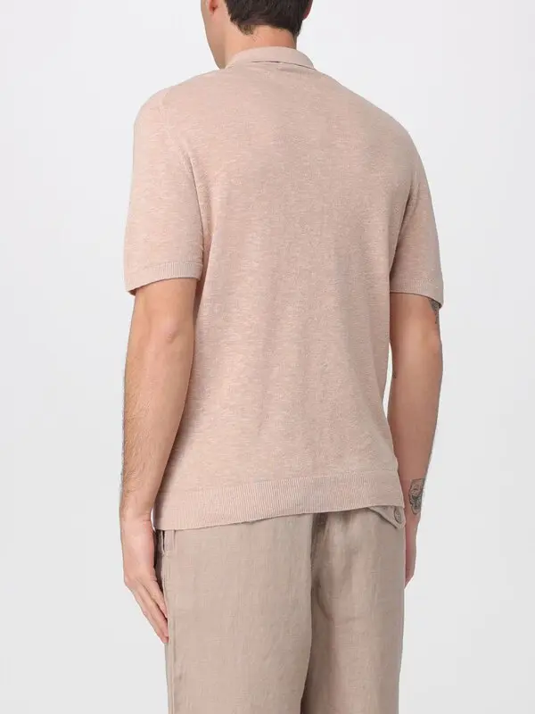 BLAUER. Linen And Cotton Polo Shirt - Beige