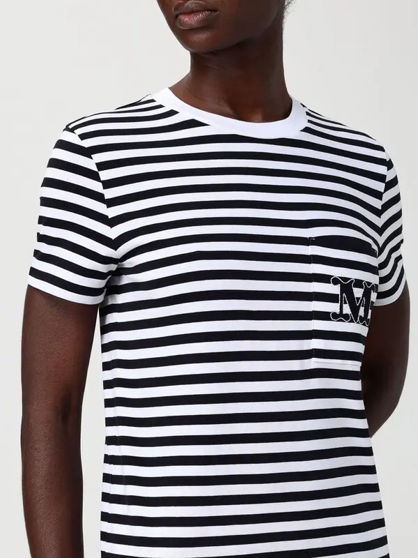 Max Mara Striped Cotton Top With Logo