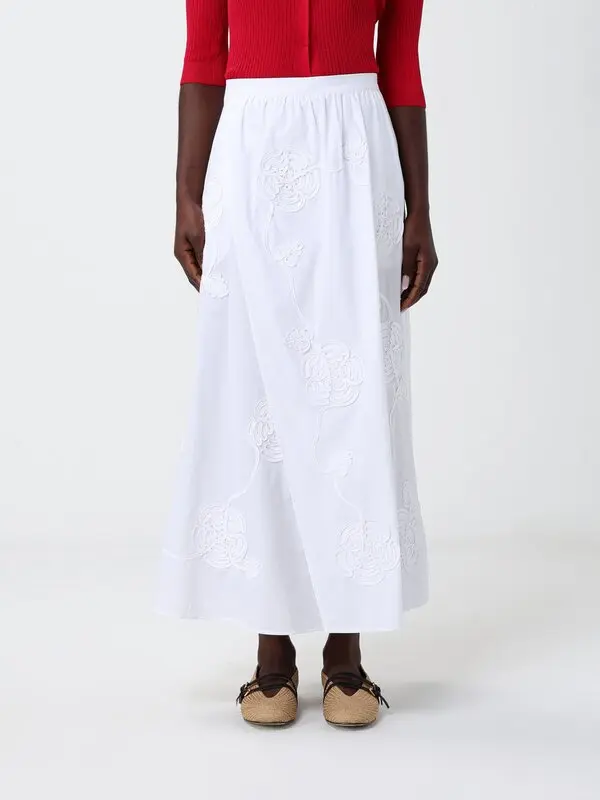 Liu Jo Embroidered Cotton Skirt - White