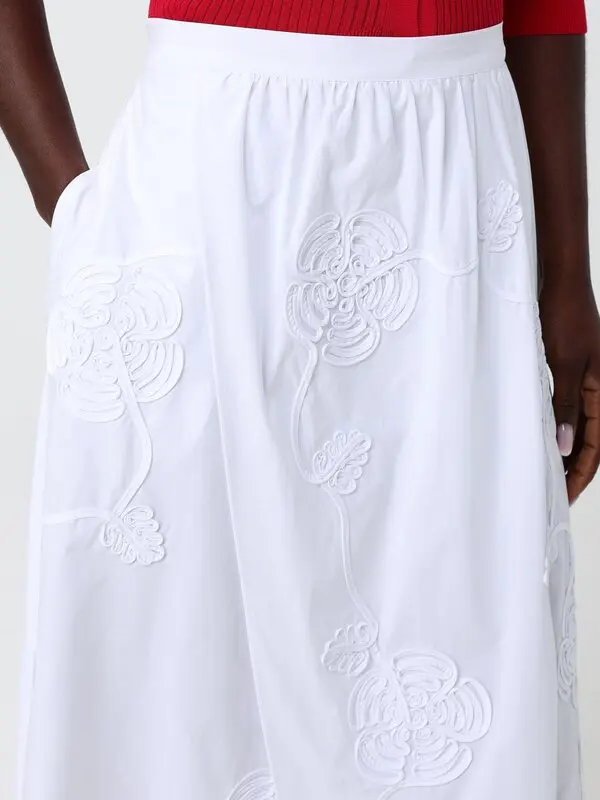Liu Jo Embroidered Cotton Skirt - White