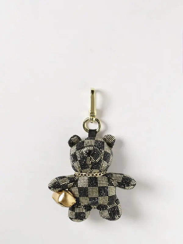 SPRAYGROUND Gold And Dangerous All Over Rhinestone Fur Keychain