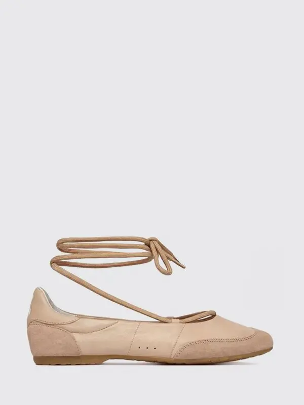 Patrizia Pepe Dancing Skin Leather Ballerinas - Beige