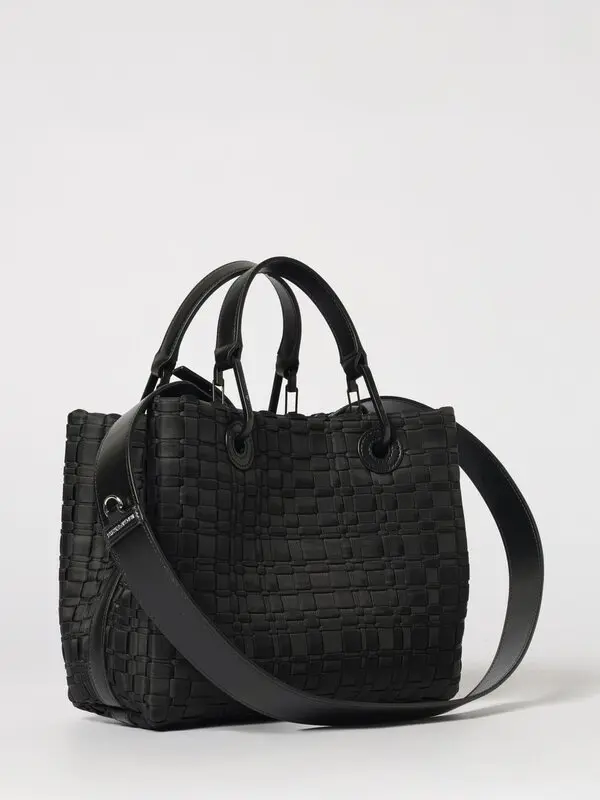 Emporio Armani Woven Polyamide Handbag With Logo