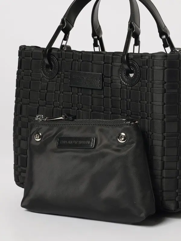 Emporio Armani Woven Polyamide Handbag With Logo