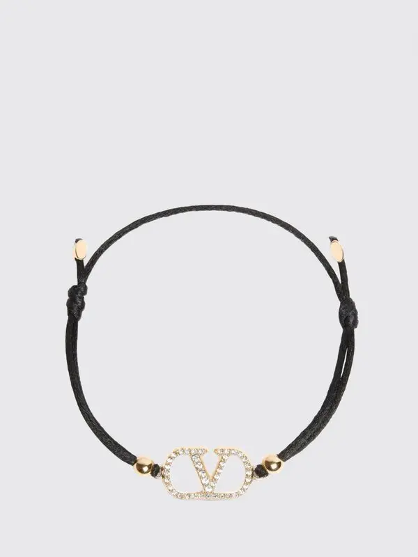 Valentino Garavani Vlogo Signature Bracelet With Rhinestones - Black