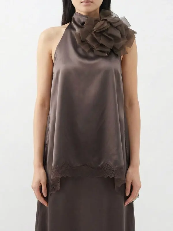 Magda Butrym Silk Top With Bow