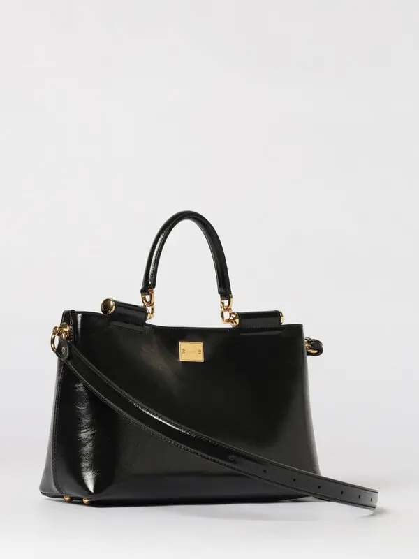 Dolce & Gabbana Leather Top Handle Bag - Black