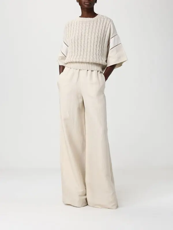 Max Mara Linen And Silk Palazzo Trousers