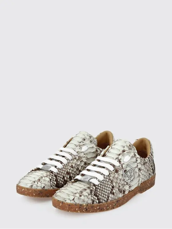 Philipp Plein Python Leather Sneakers - Beige