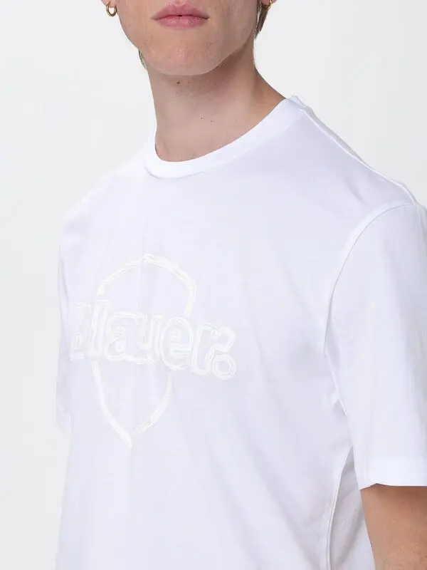 BLAUER. Cotton T-shirt With Logo - White