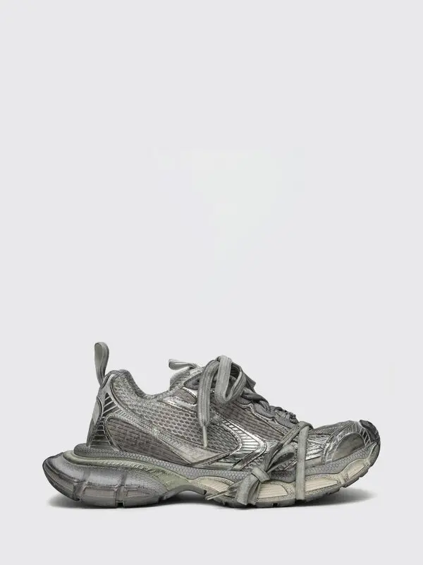 Balenciaga 3xl Distressed Mesh And Polyurethane Sneakers - Grey