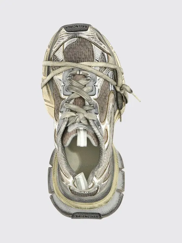Balenciaga 3xl Distressed Mesh And Polyurethane Sneakers - Grey