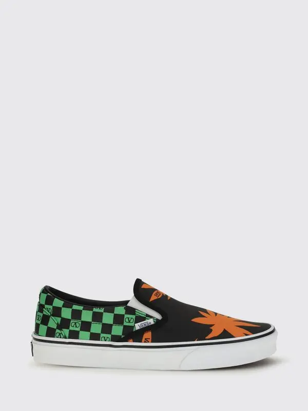 VANS Valentino Garavani X Checkered Tropical Print Slip-on Sneakers - Black