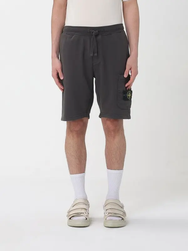 Stone Island Logo Patch Cargo Shorts - Charcoal