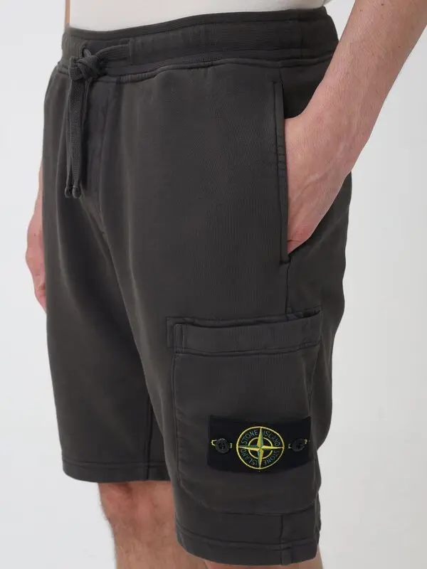Stone Island Logo Patch Cargo Shorts - Charcoal