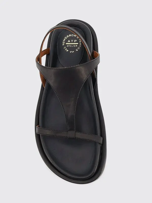 ATP ATELIER Low-heeled Leather Slingback Sandals