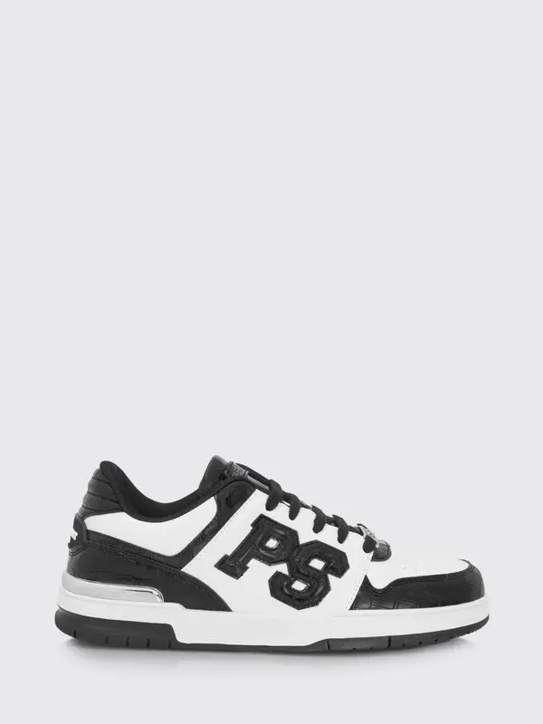 PLEIN SPORT Crocodile Print Leather Sneakers - Bianco 3