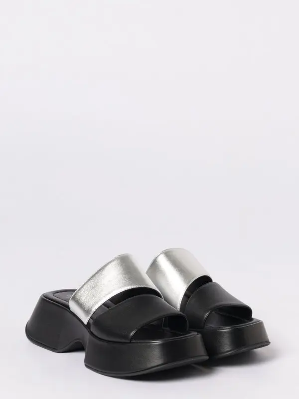 VIC MATIE Leather Sandals - Black