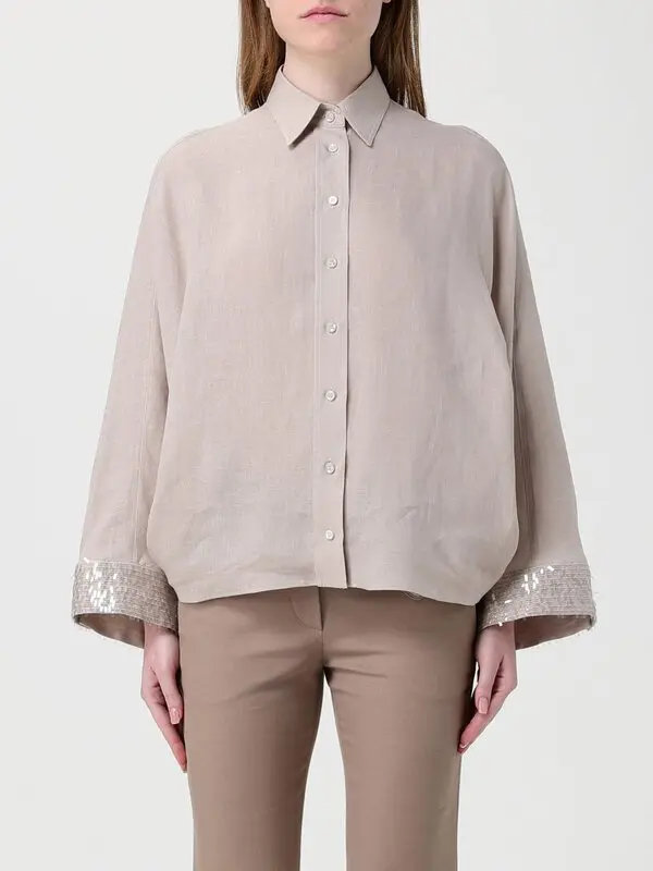 Brunello Cucinelli Linen Shirt With Sequins