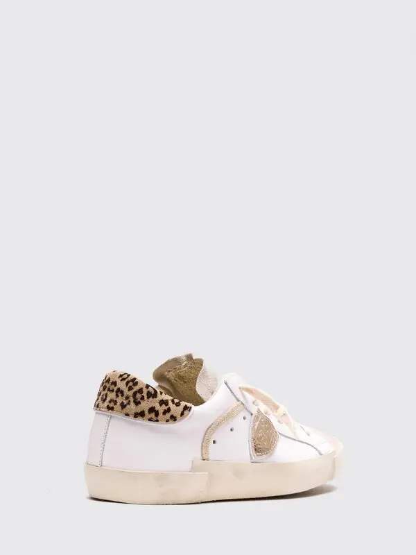 Philippe Model Sneakers In Leather, Suede, And Pony Skin With Animalier Pattern