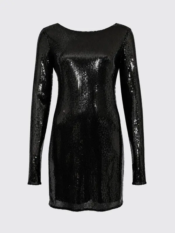 Patrizia Pepe Long Sleeve Sequin Mini Sheath Dress