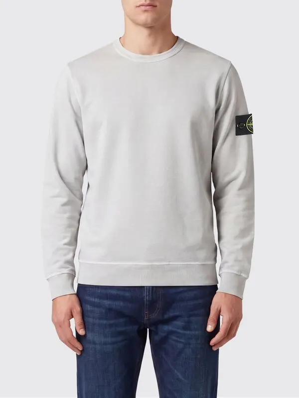 Stone Island Cotton Crew Neck Sweatshirt With Logo Patch - Grey