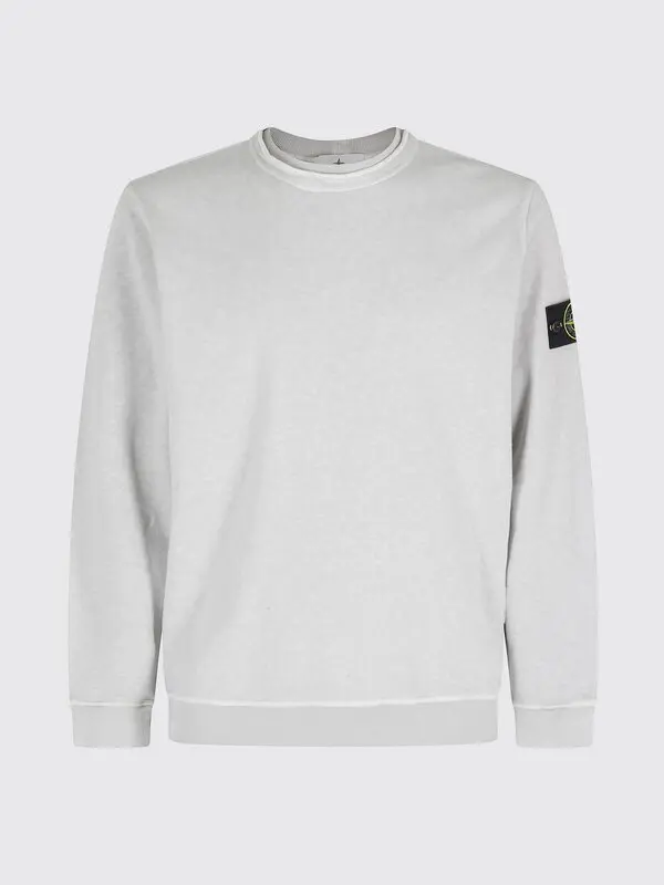 Stone Island Cotton Crew Neck Sweatshirt With Logo Patch - Grey