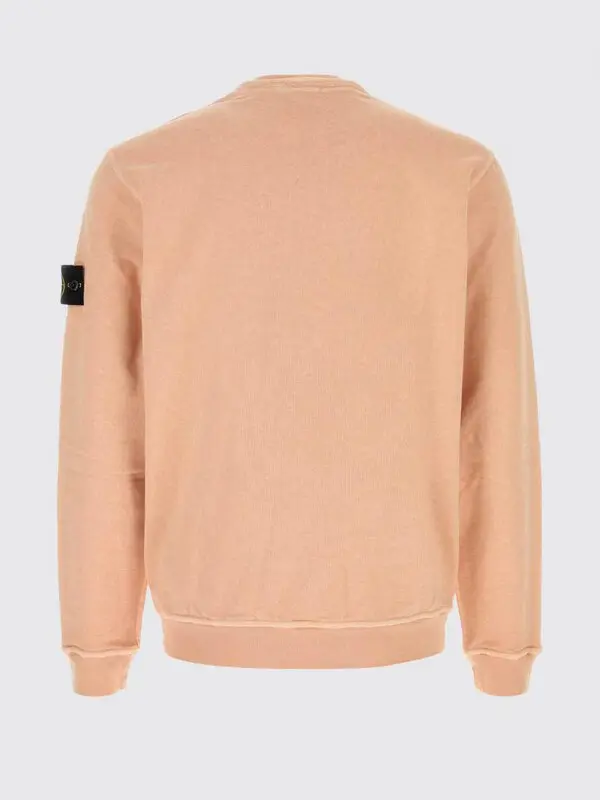 Stone Island Cotton Crew Neck Sweatshirt With Logo Patch - Pink