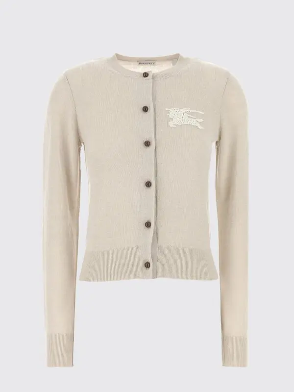 Burberry Ekd Logo Cotton Cardigan - Beige
