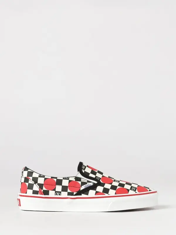 VANS Valentino Garavani X Checkered And Polka Dot Canvas Slip-on Sneakers - White