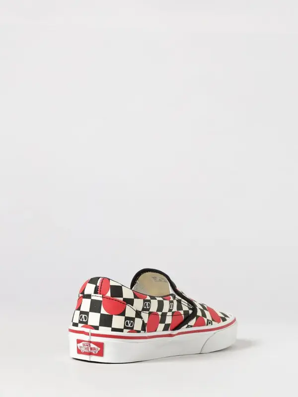 VANS Valentino Garavani X Checkered And Polka Dot Canvas Slip-on Sneakers - White