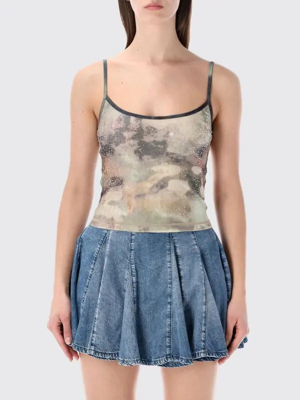 DIESEL® Nylon Top With Rhinestones