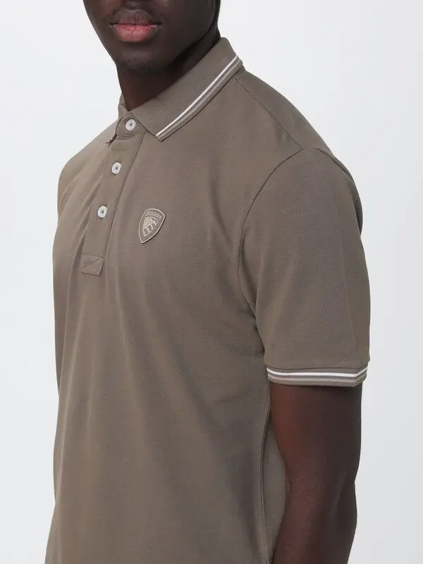 BLAUER. Cotton Polo Shirt With Emblem - Military