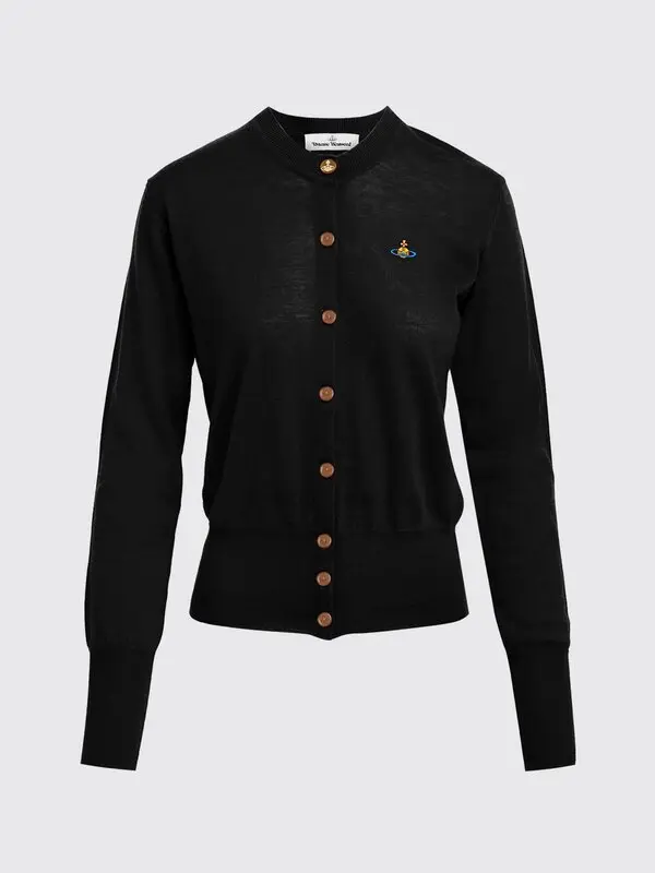 VIVIENNE WESTWOOD Wool Cardigan With Embroidered Orb Logo
