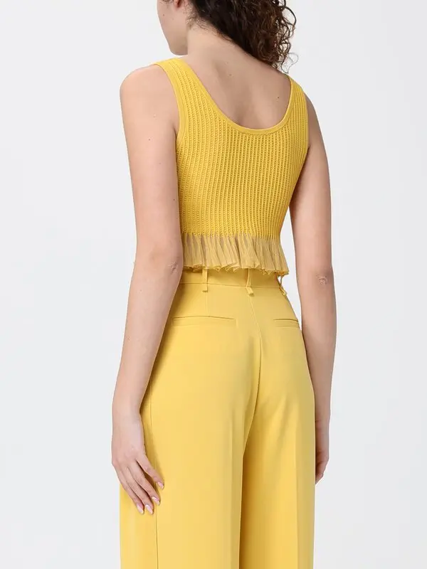 Elisabetta Franchi Knitted Cropped Top - Yellow