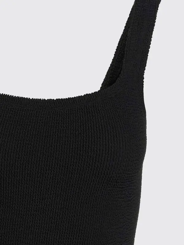 Hunza G Ribbed Square Neck Midi Dress