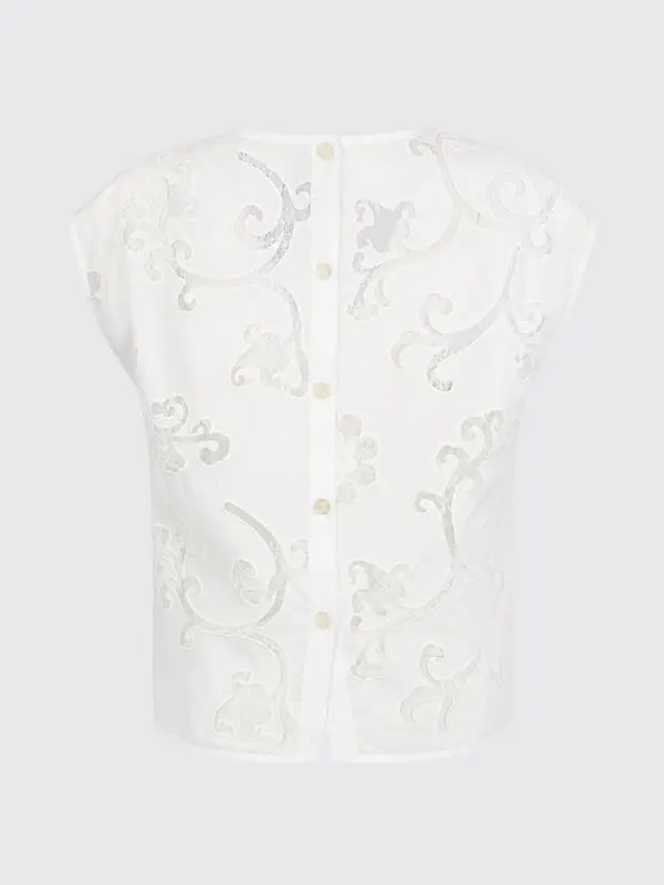 SEMICOUTURE Embroidered Cotton And Lace Top