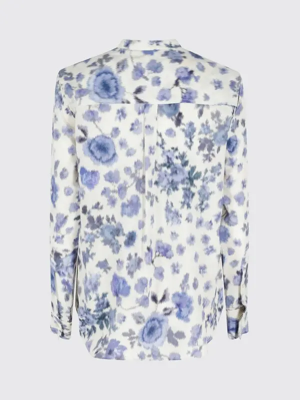 Isabel Marant Étoile Long Sleeve Mandarin Collar Floral Shirt - Blue