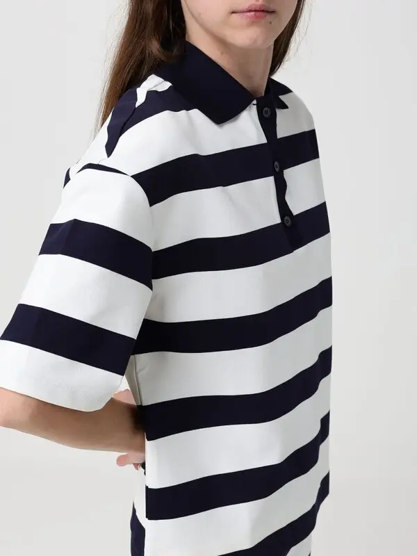 Max Mara Striped Cotton Polo Shirt - Blue