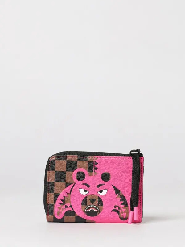 SPRAYGROUND And Bear Shark Saffiano Faux Leather Wallet - Pink