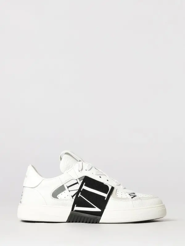Valentino Garavani Vl7n Leather Lace-up Sneakers - White