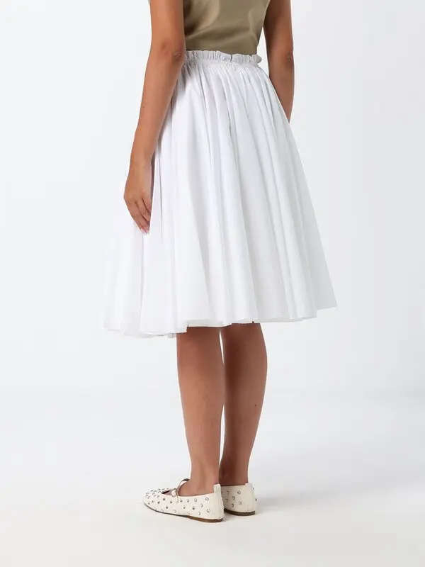 AMI Paris High-waisted Pleated Cotton Mini Skirt - White