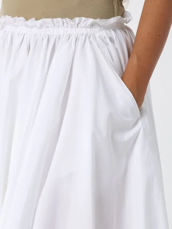 AMI Paris High-waisted Pleated Cotton Mini Skirt - White