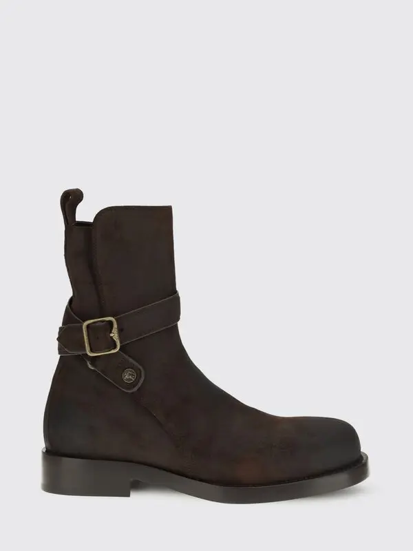 Burberry Waxed Leather Ankle Boot