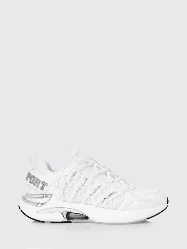 PLEIN SPORT Leather And Mesh Sneakers - White