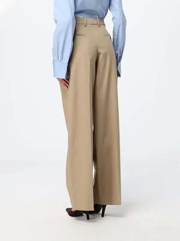 AMI Paris High-waisted Wide-leg Cotton Palazzo Trousers