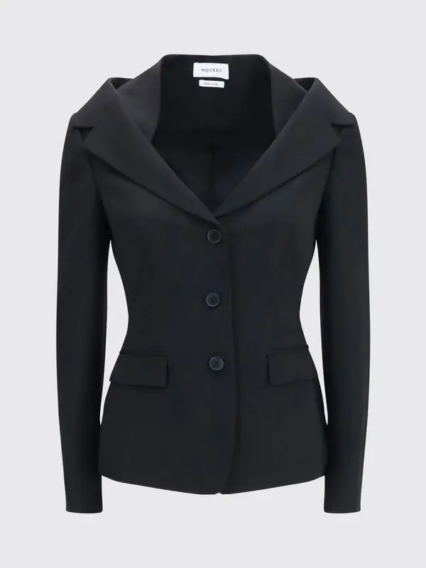 Alexander McQueen Single-breasted Wool Blazer With A Slim Fit And Notched Lapels